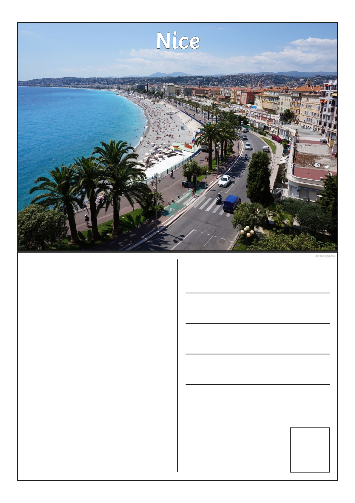 postcards writing activity