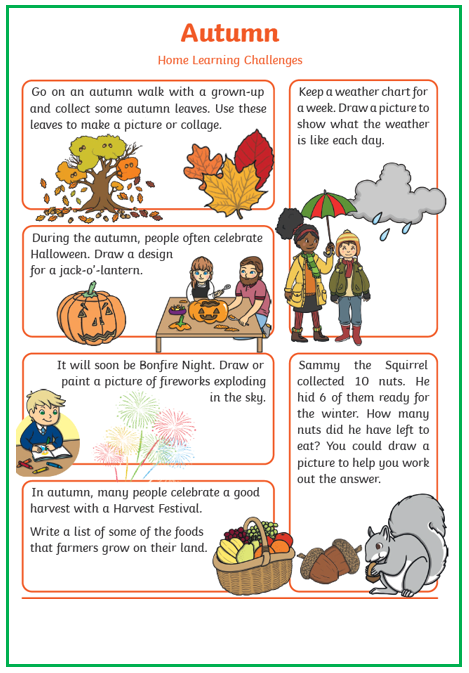 Reception Challenge wb 12th October