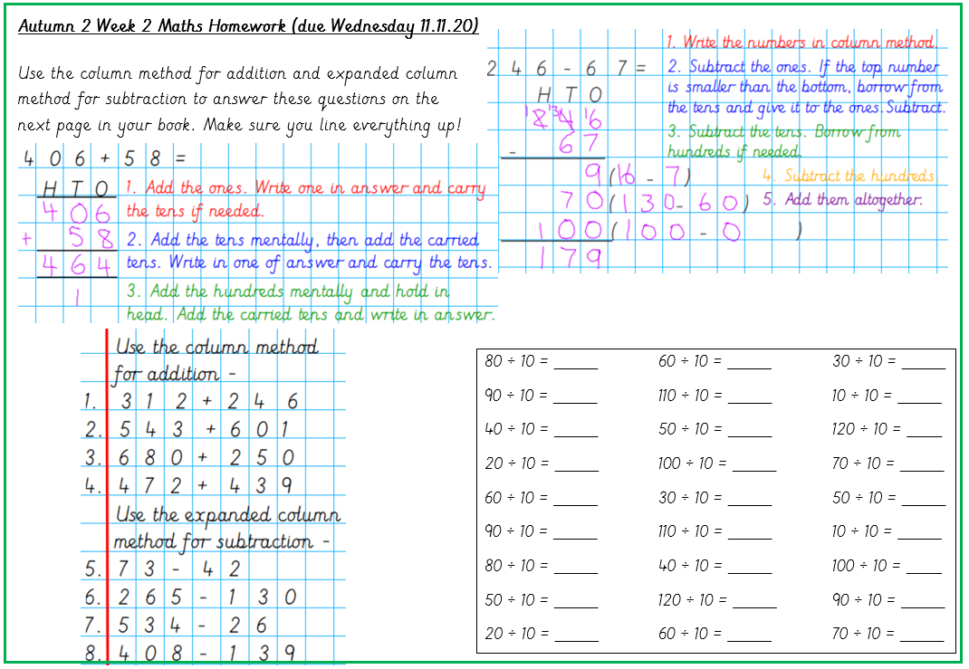 Autumn 2 Week 2 Homework