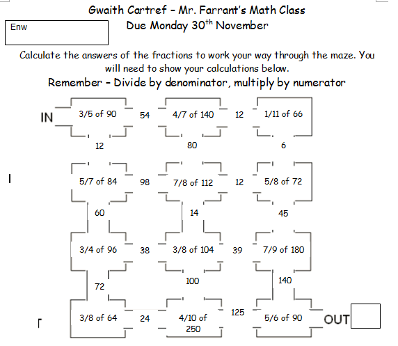 Math Homework - Fractions