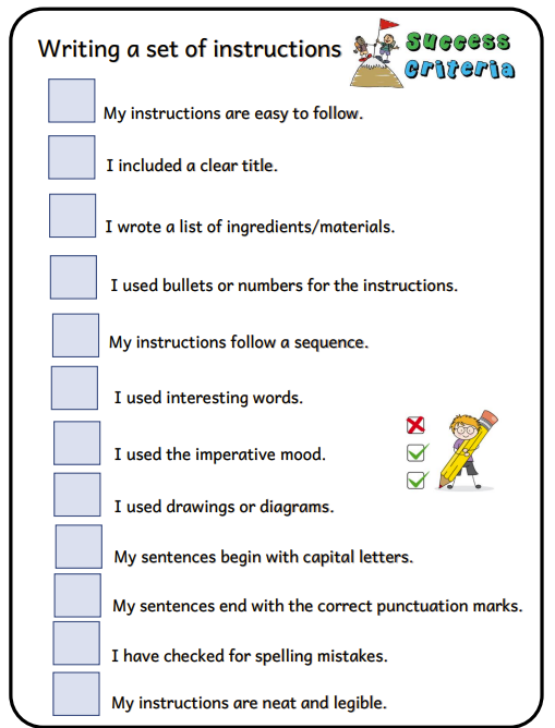 writing instructions student SC