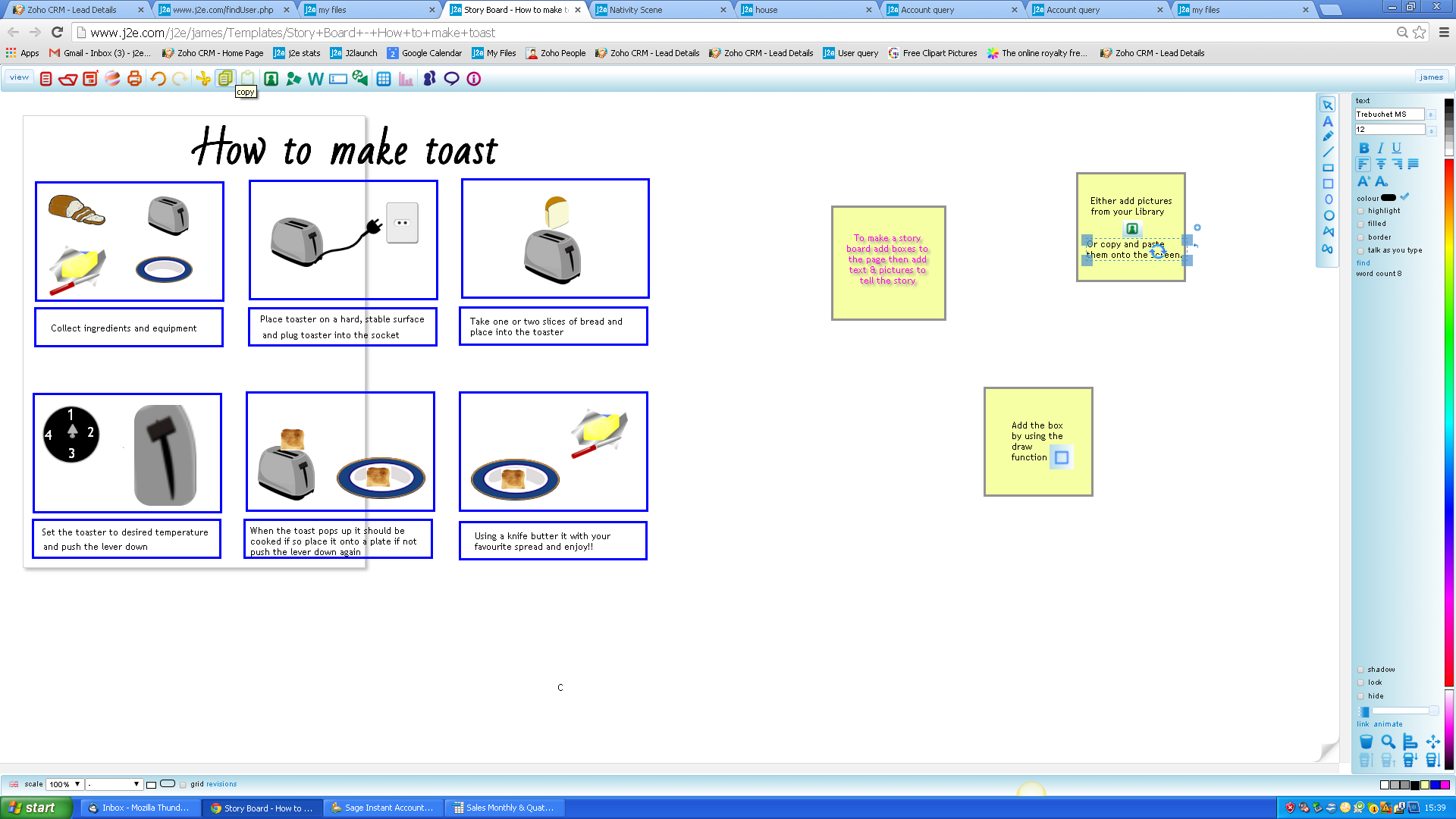 Story Board - How to make toast