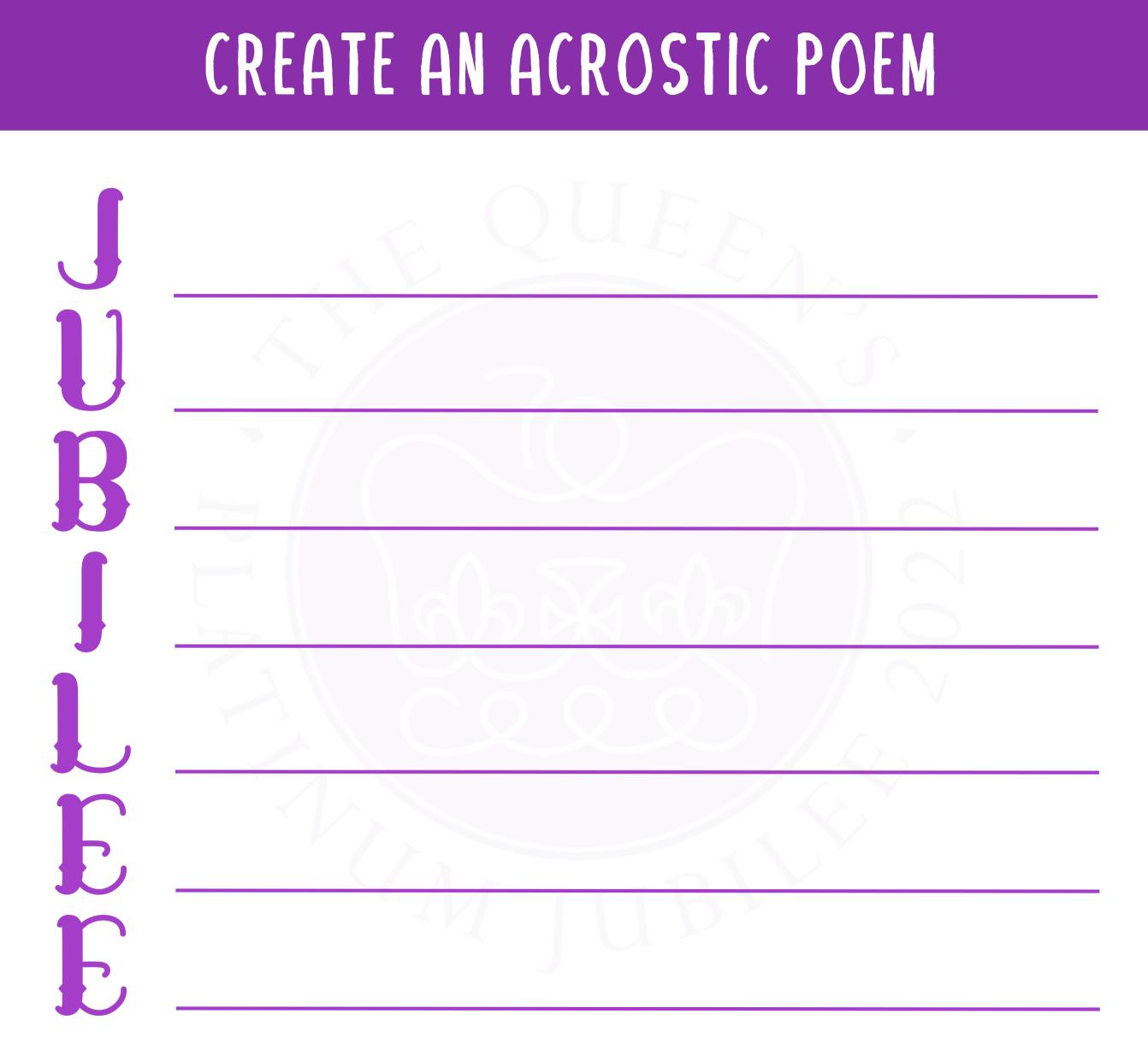 Platinum Jubilee Acrostic Poem Example