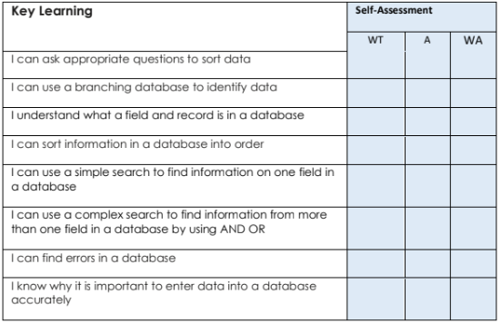 3Y branching databases assessment working wall template